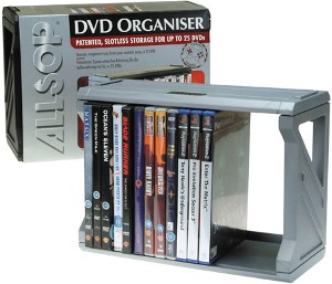 ALLSOP DVD organizér - plastový stojan na 25ks stříbrný