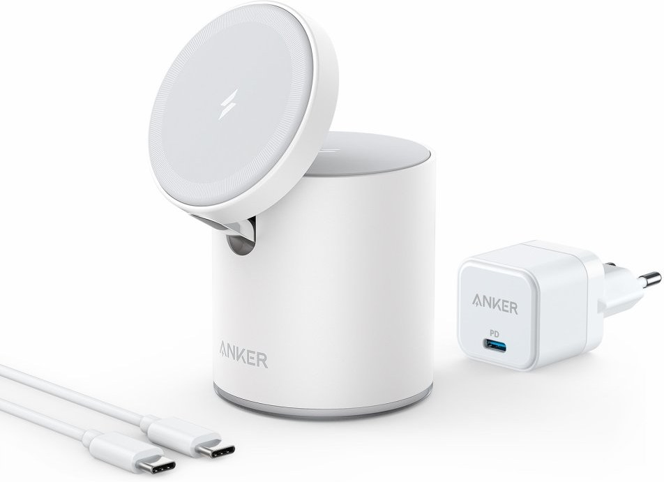 Anker PowerWave Mag-Go 2-in-1 Dock White, biela | VÝPREDAJ