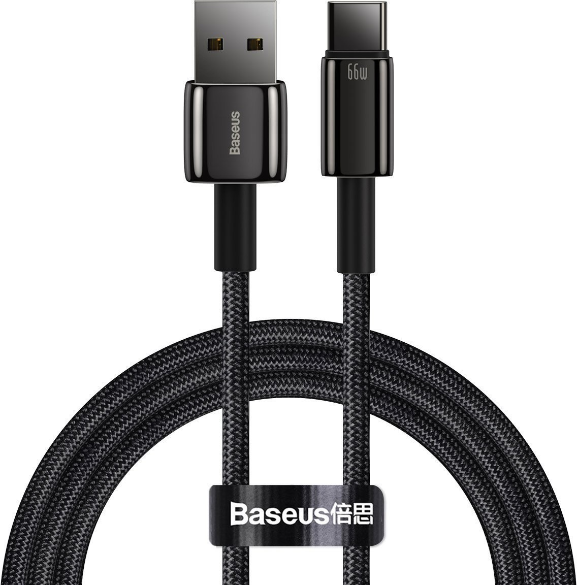 Baseus Tungsten Gold kábel USB na USB-C, 66W, 1,0m, čierny | VÝPREDAJ