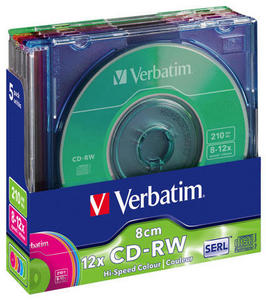 CD-RW Verbatim 8-12x/210MB/Slim/8cm/Colour | Datacomp.sk