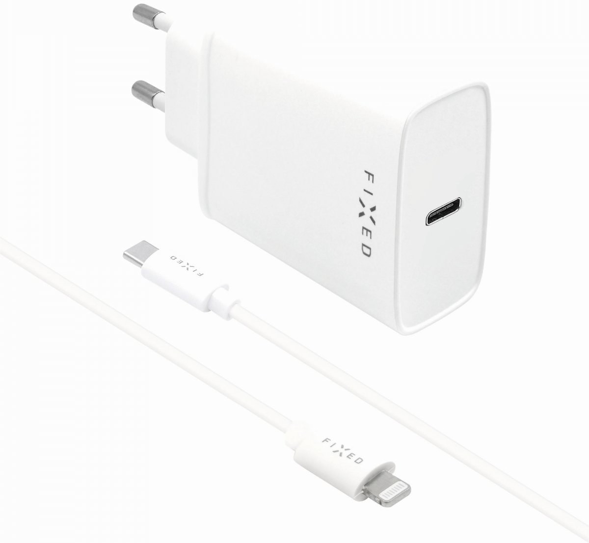 Fixed set nabíjačka s USB-C výstupom a USB-C/Lightning káblom, PD, 1m ...