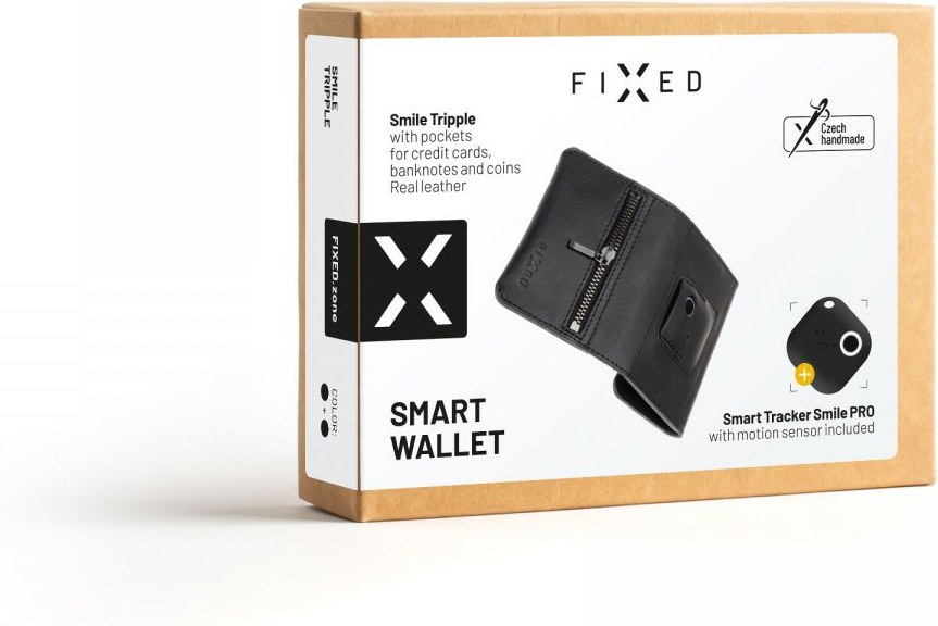 Fixed Smile Tripple kožená peňaženka so smart trackerom Fixed Smile Pro ...