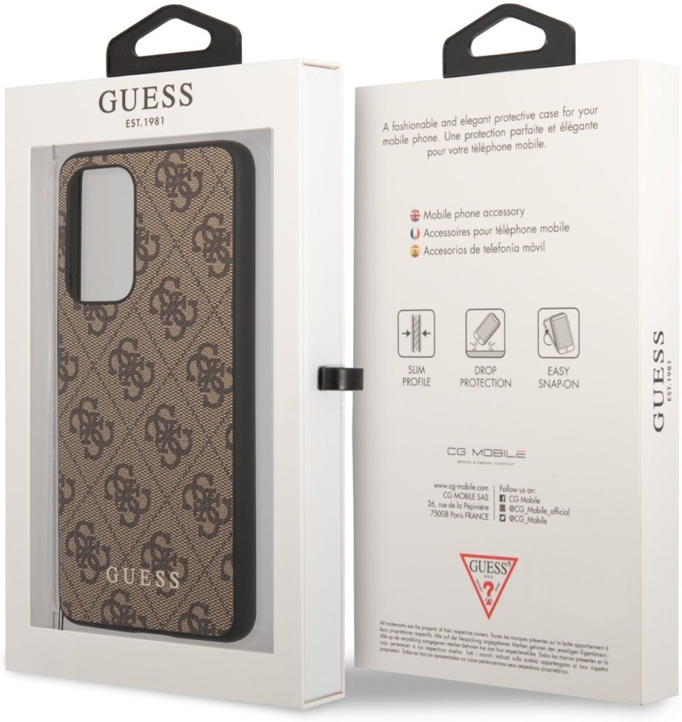 Guess 4G Charms zadný kryt pre Samsung Galaxy A53 5G, hnedý