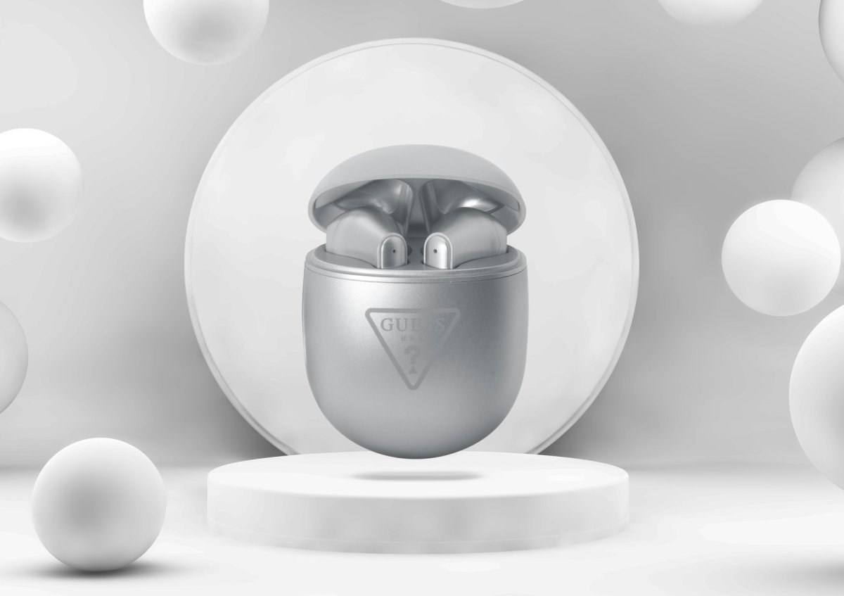 Guess True Wireless Triangle Logo BT5.2 4H Stereo Earphones, strieborné ...