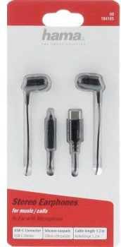 Hama Basic4Phone, slúchadlá USB-C, čierne | VÝPREDAJ
