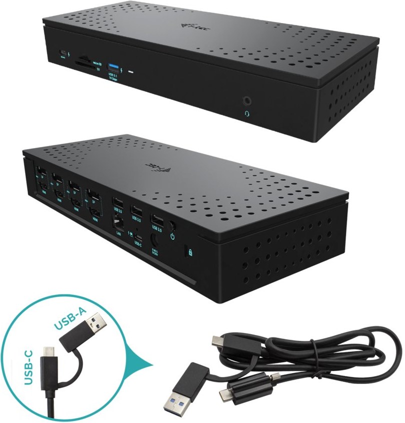 i-Tec Universal USB 3.0/USB-C/Thunderbolt, Quattro 4K Display Docking ...