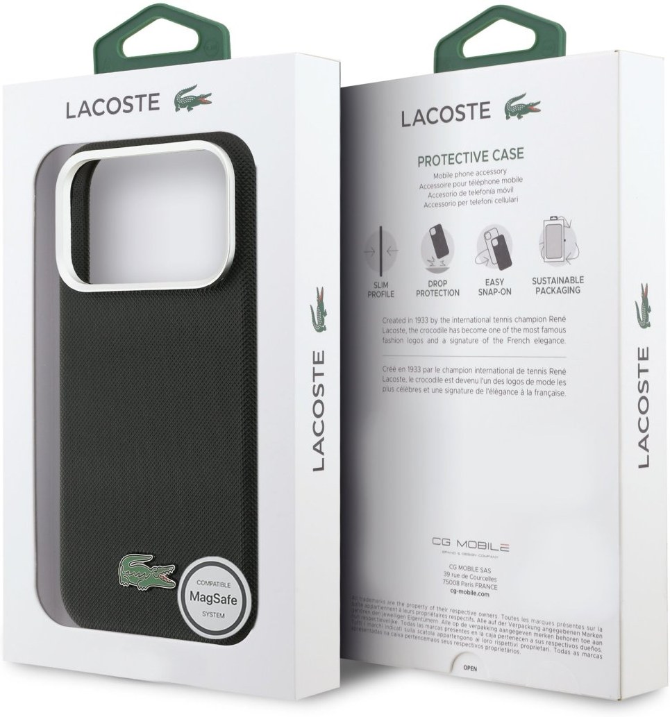 Lacoste PVC Iconic Petit Pique Metal Logo MagSafe kryt pre iPhone 17 ...