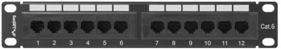 Lanberg 10" patch panel 1U/12p, UTP cat6, čierny