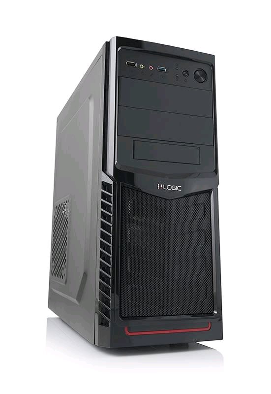 LOGIC PC skrinka A30 Midi Tower, zdroj LOGIC 600W ATX PFC, USB 3.0 ...