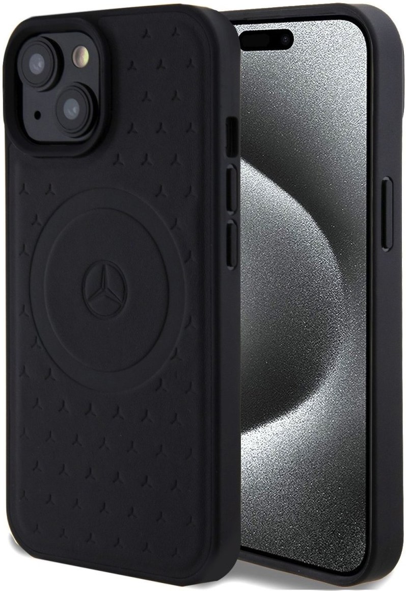 Mercedes Genuine Leather Star Pattern Magsafe kryt pre iPhone 15 ...