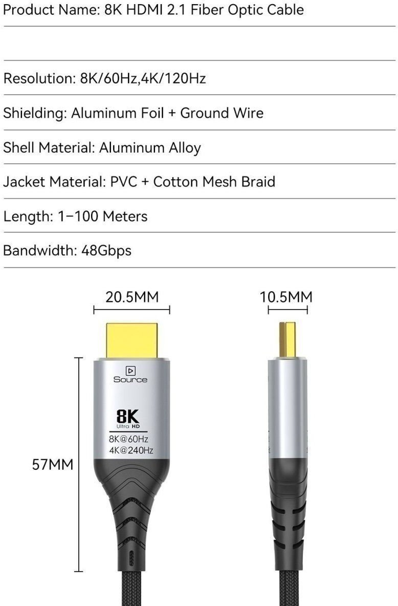 PremiumCord optický fiber kábel Ultra High Speed HDMI v2.1 M/M ...