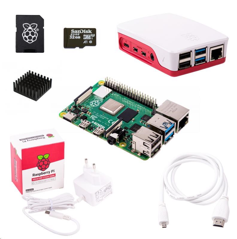 Raspberry Sada Pi 4B/4GB, (SDHC karta + adaptér, Pi 4 Model B, krabička ...